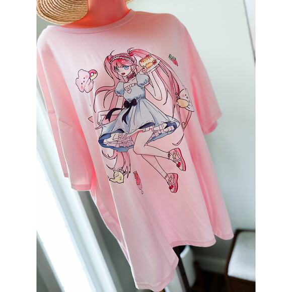 ROMWE | Tops | Sugar Sakura Harajuku Kawaii Anime Oversized Japan ...